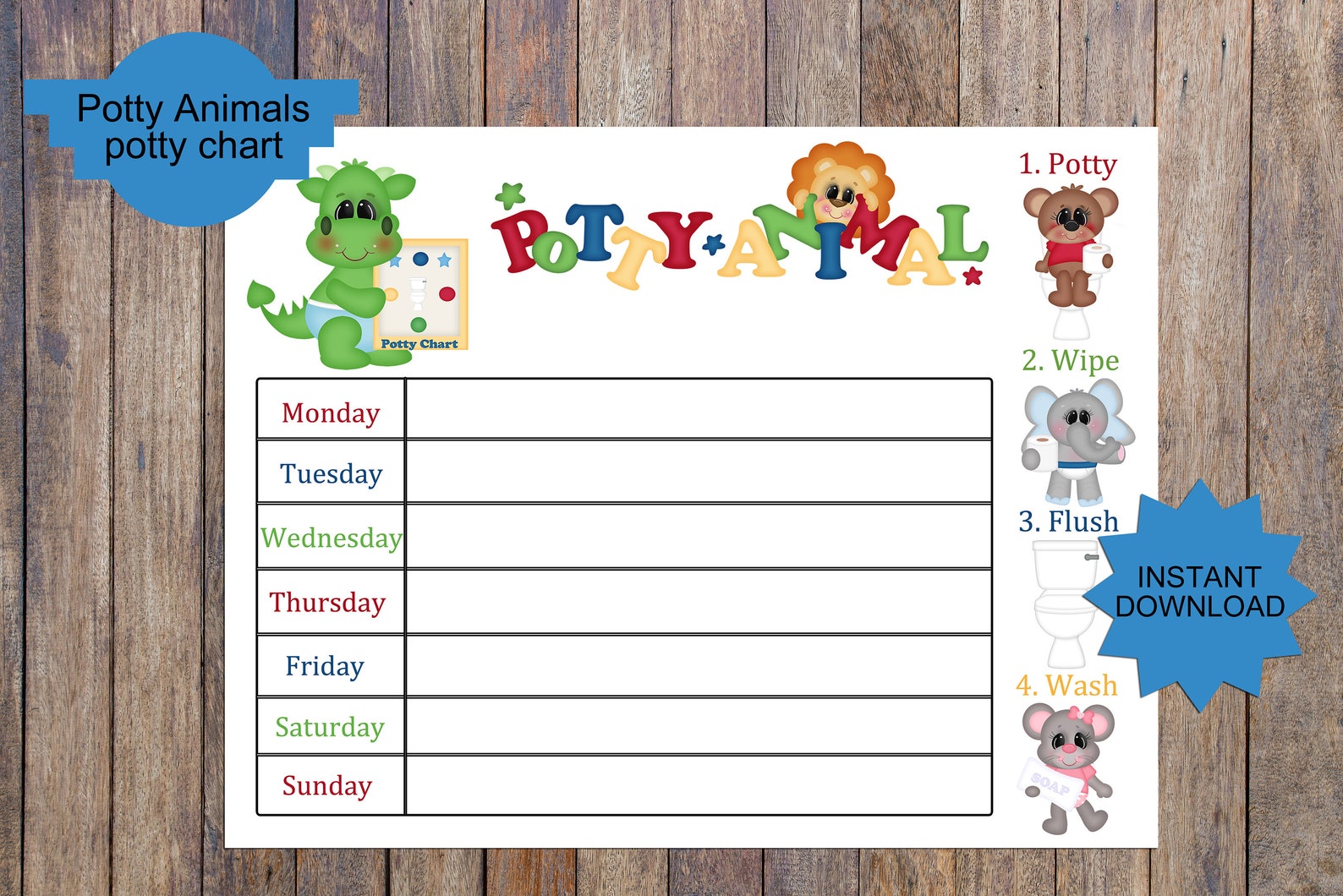 Potty Training Chart Printable Potty Chartpotty Routine - Etsy