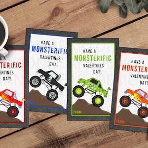 Valentine Cards for Kids,school Valentines,monster Truck Valentines ...