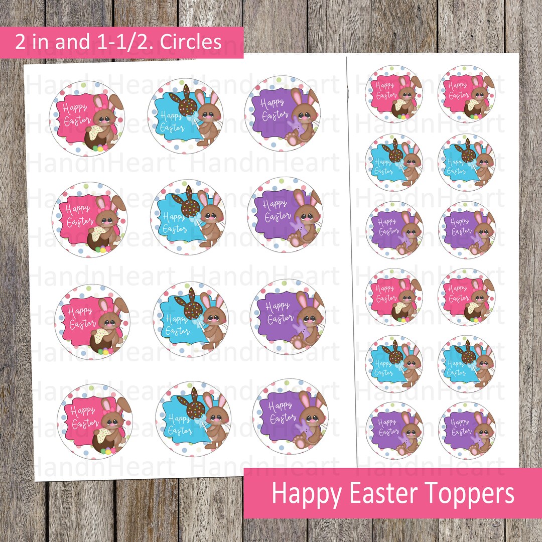 Printable Easter Cupcake Toppers,party Favors,chocolate Easter Bunnies ...