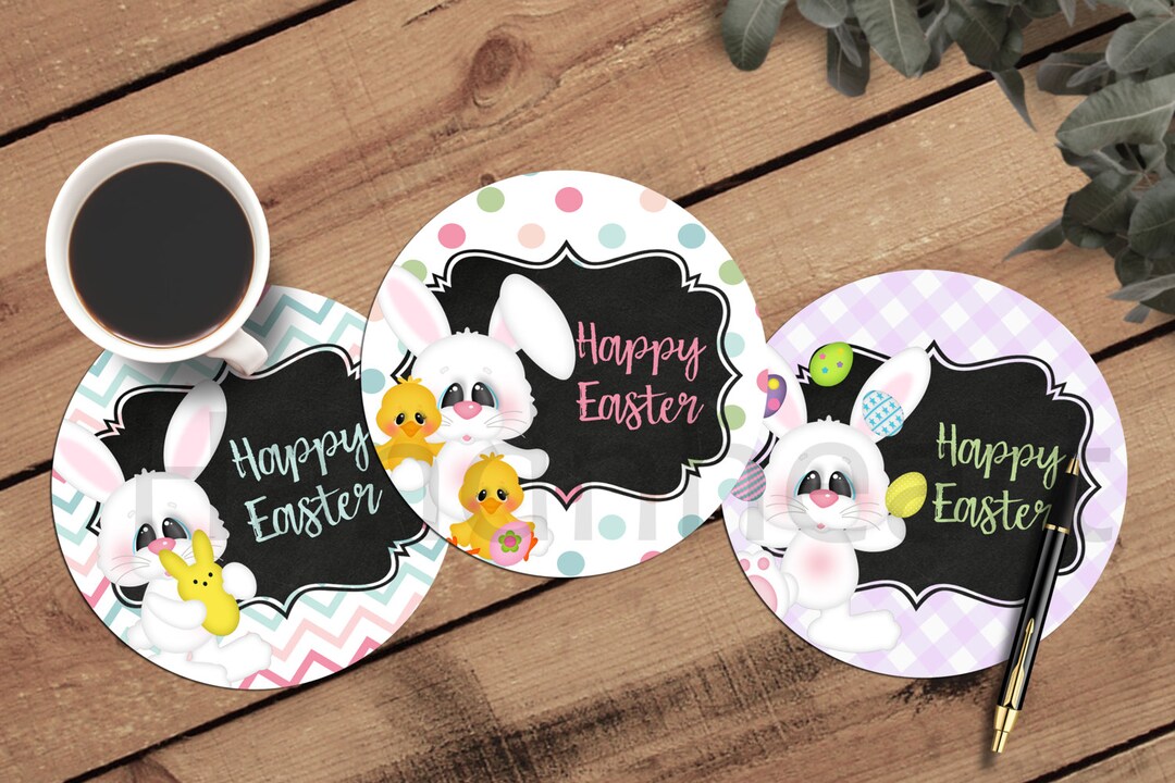 Easter Gift Tags Printable, Cute Little Bunnies, Circle Tags,holiday ...