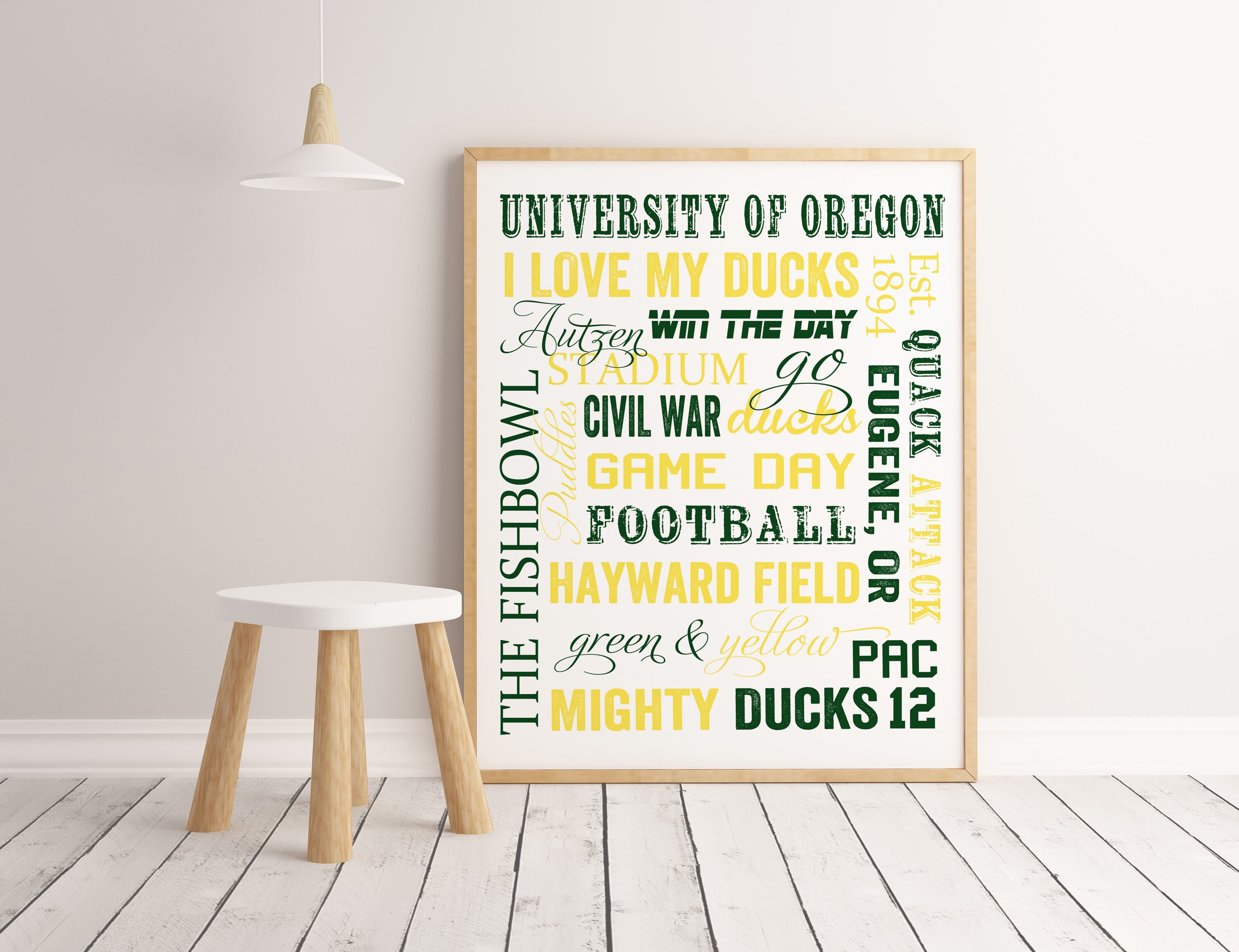 Oregon Ducks Football Subway Art8x10.11x1416x20 Duck - Etsy