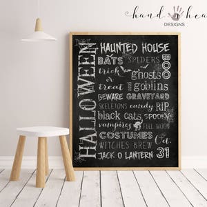 Halloween Chalkboard Printable,subway Art, Digital Download,halloween ...
