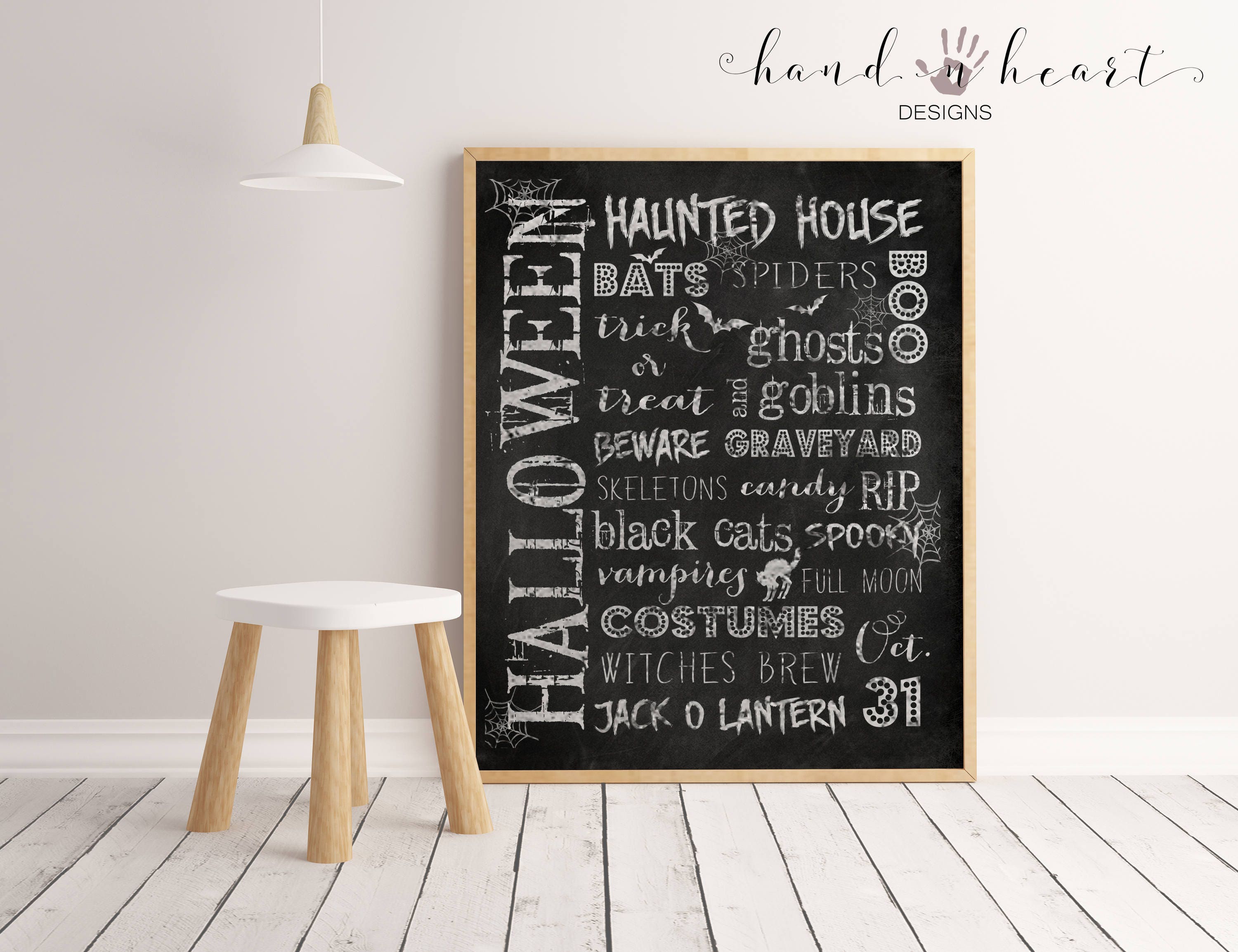 Halloween Chalkboard Printablesubway Art Digital - Etsy