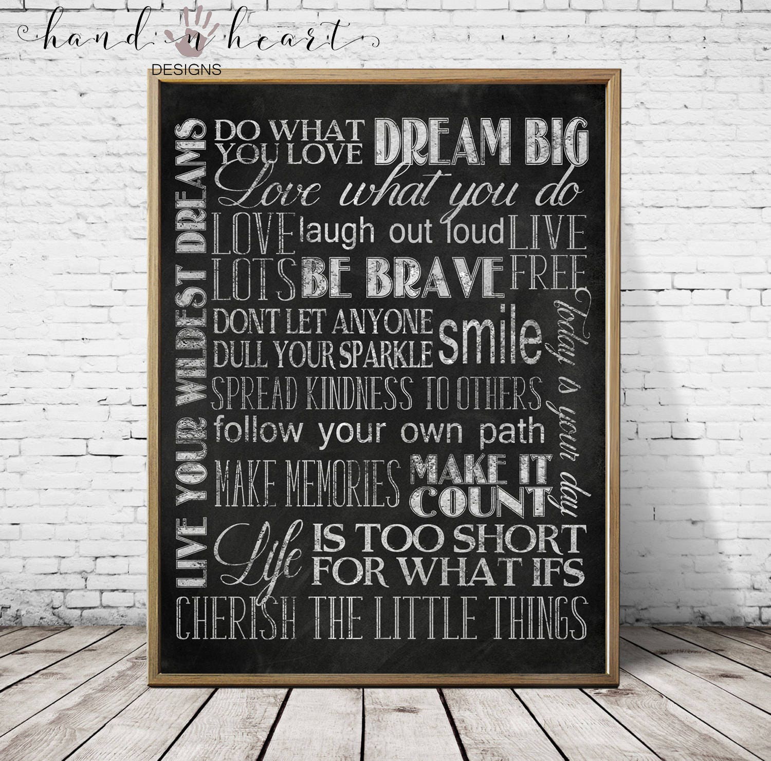 Live Your Wildest Dreams Subway Art Farmhouse Printable, Chalkboard Art ...