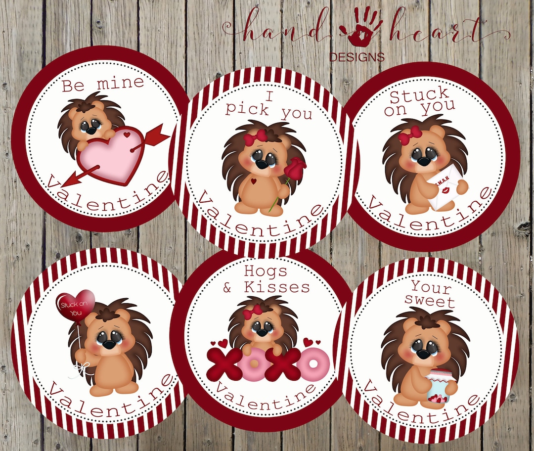 Valentine Gift Tags,printable Gift Tags,journal Tags,hedgehogs,gift Bag ...