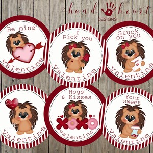 Valentine Gift Tags,printable Gift Tags,journal Tags,hedgehogs,gift Bag ...