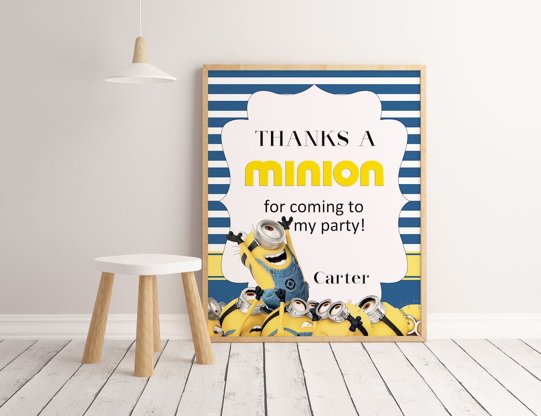 Minion Birthday Sign Printable,personalized,thanks a Minion for Coming ...