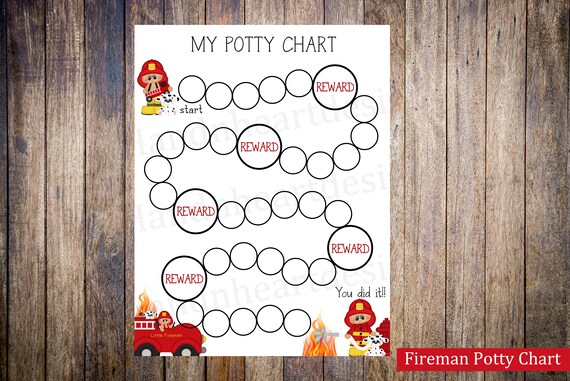 Fireman Potty Training Chart Printable Potty Chartpotty - Etsy Canada