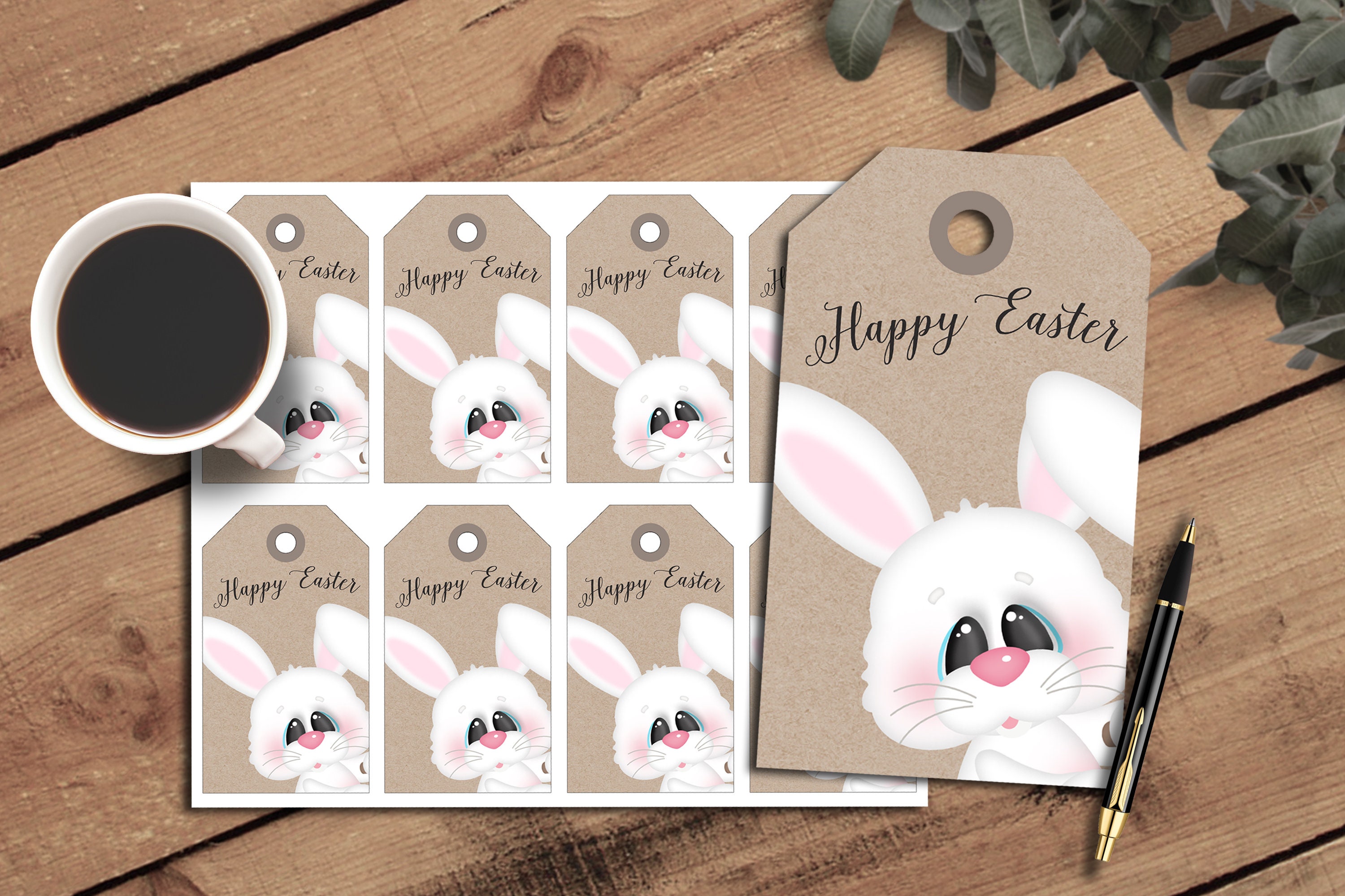 4 Printable Easter Gift Tags, Journal Tags,easter Bunnies,easter Basket ...