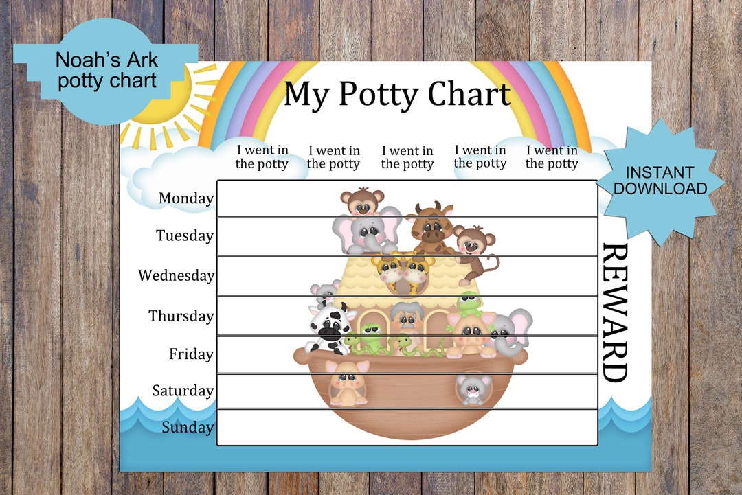 Potty Training Chart, Printable Potty Chart,potty Routine Chart,noah's ...