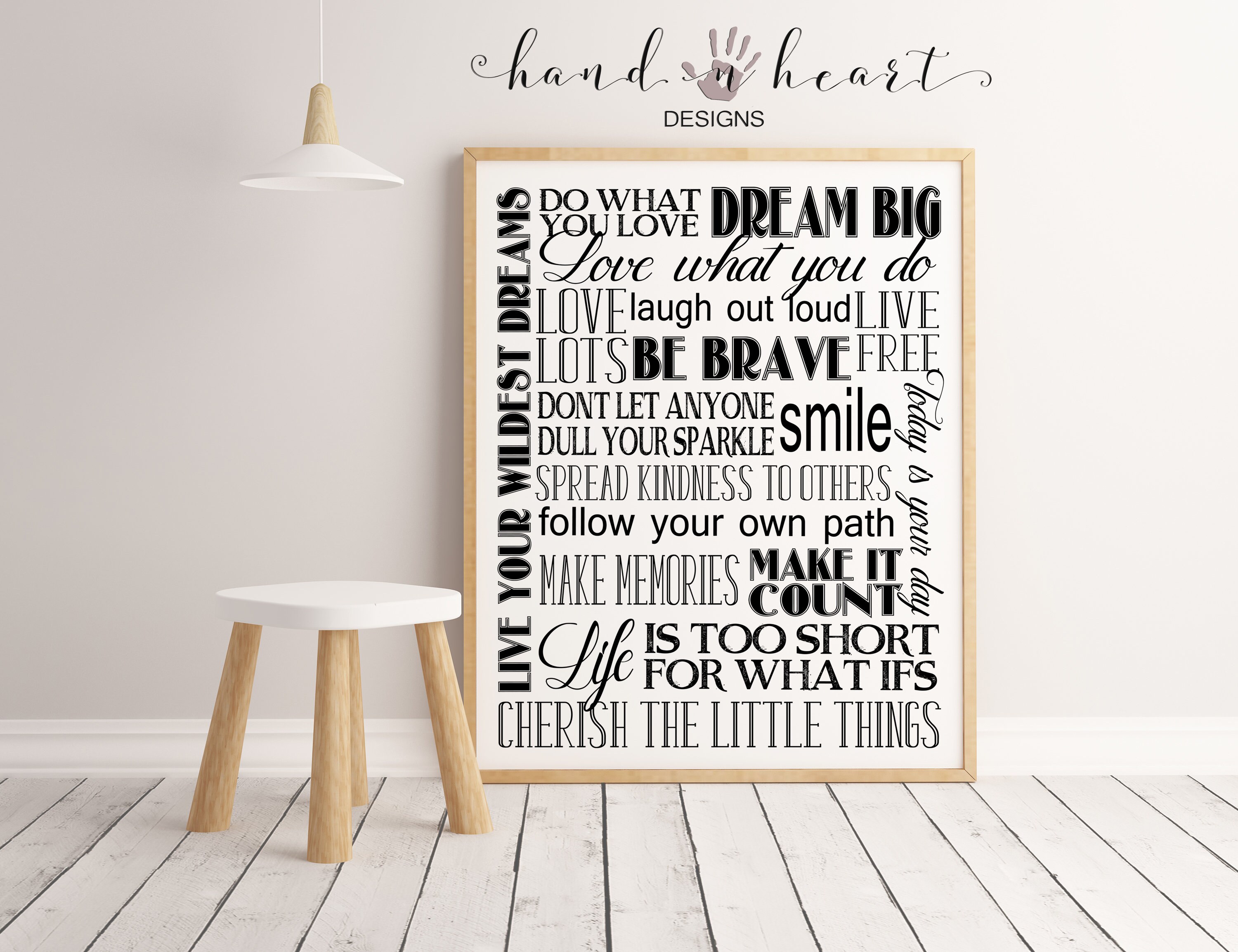 Live Your Wildest Dreams Subway Art Farmhouse Printable, Chalkboard Art ...