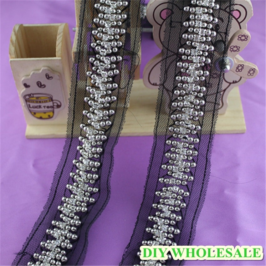 Pearl Beaded Lace Trim Rhinestone Beading Trim for Bridal - Etsy