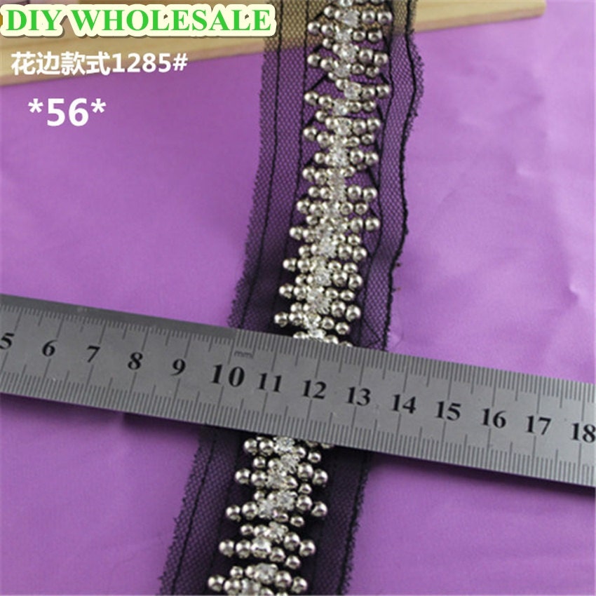Pearl Beaded Lace Trim Rhinestone Beading Trim for Bridal - Etsy