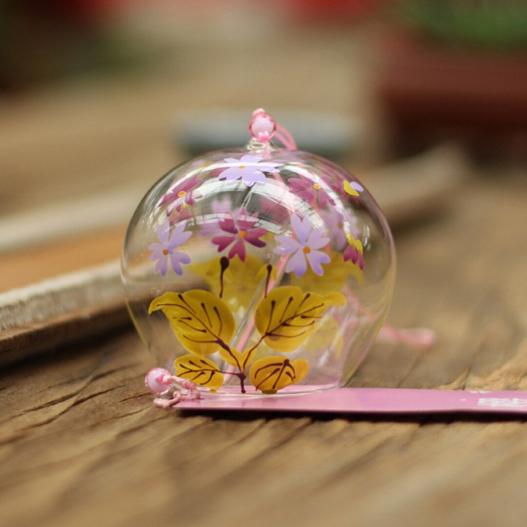 2 Pcs Hanging Glass Wind Bell/blown Glass Windchime,78cm Wind Chime for ...