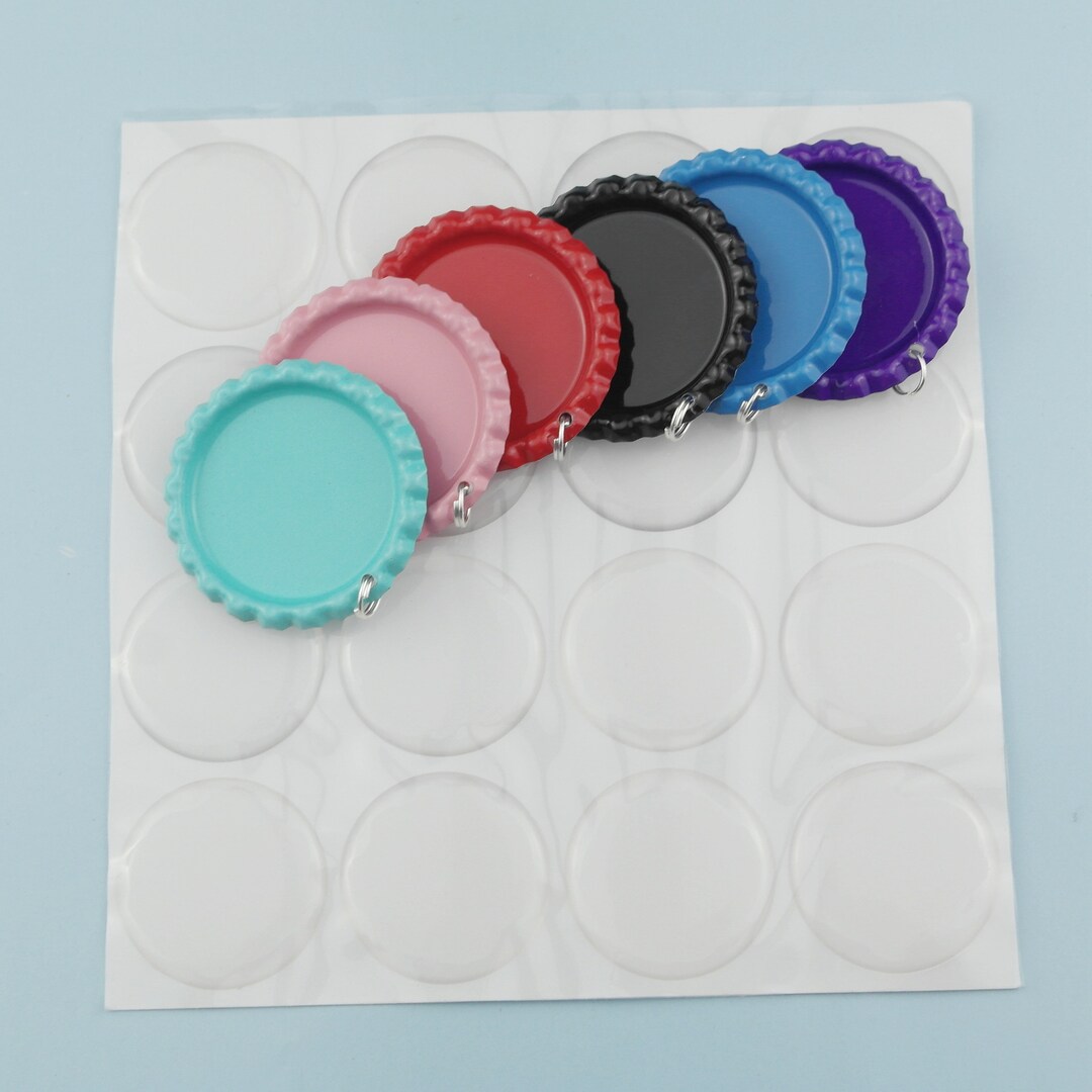 200 Sets Colored Flattened Bottle Caps With Split Rings and - Etsy