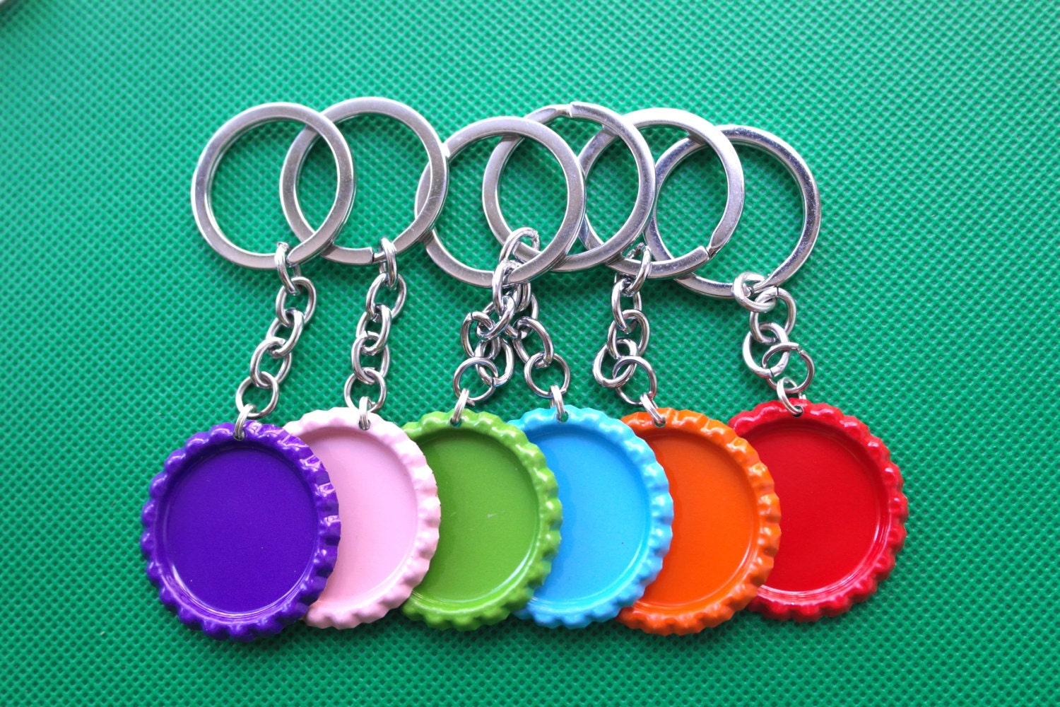 100 High Qaulity Colored Flattened Beer Bottle Caps With Key Chain-make ...