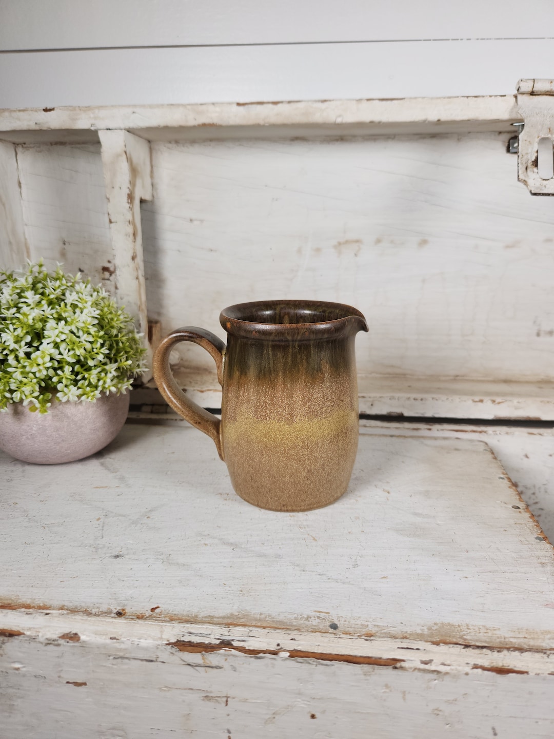 Vintage Denby Romany Brown England Stoneware Creamer Pitcher- Milk Jug ...