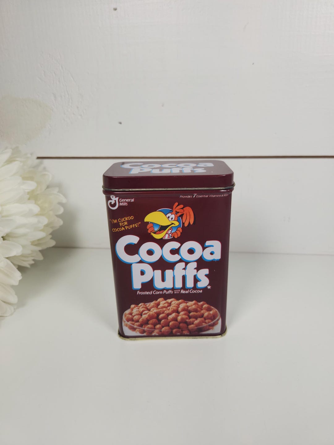 Vintage 1995 General Mills Cocoa Puffs Cereal Small Tin Canister ...