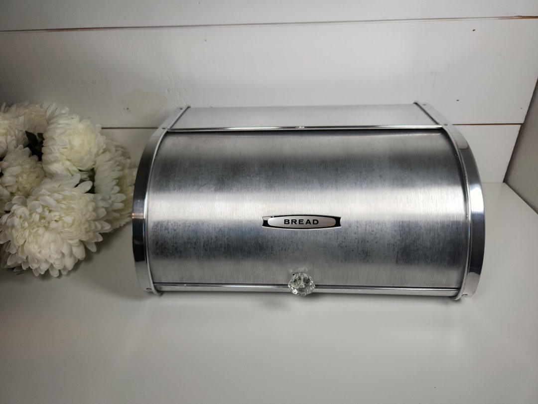 VTG 1950s Kromex Aluminum Roll Top Bread Box Metal Bread Bin Retro MCM ...