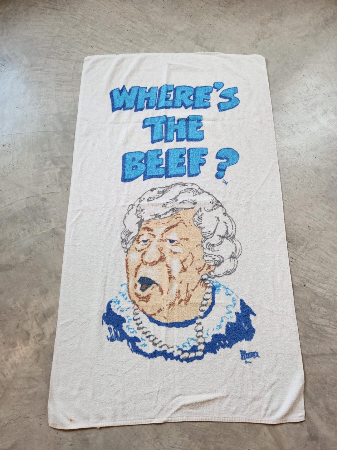 Vintage 1984 Wendy's "where's the Beef" Promotional Beach Towel ...