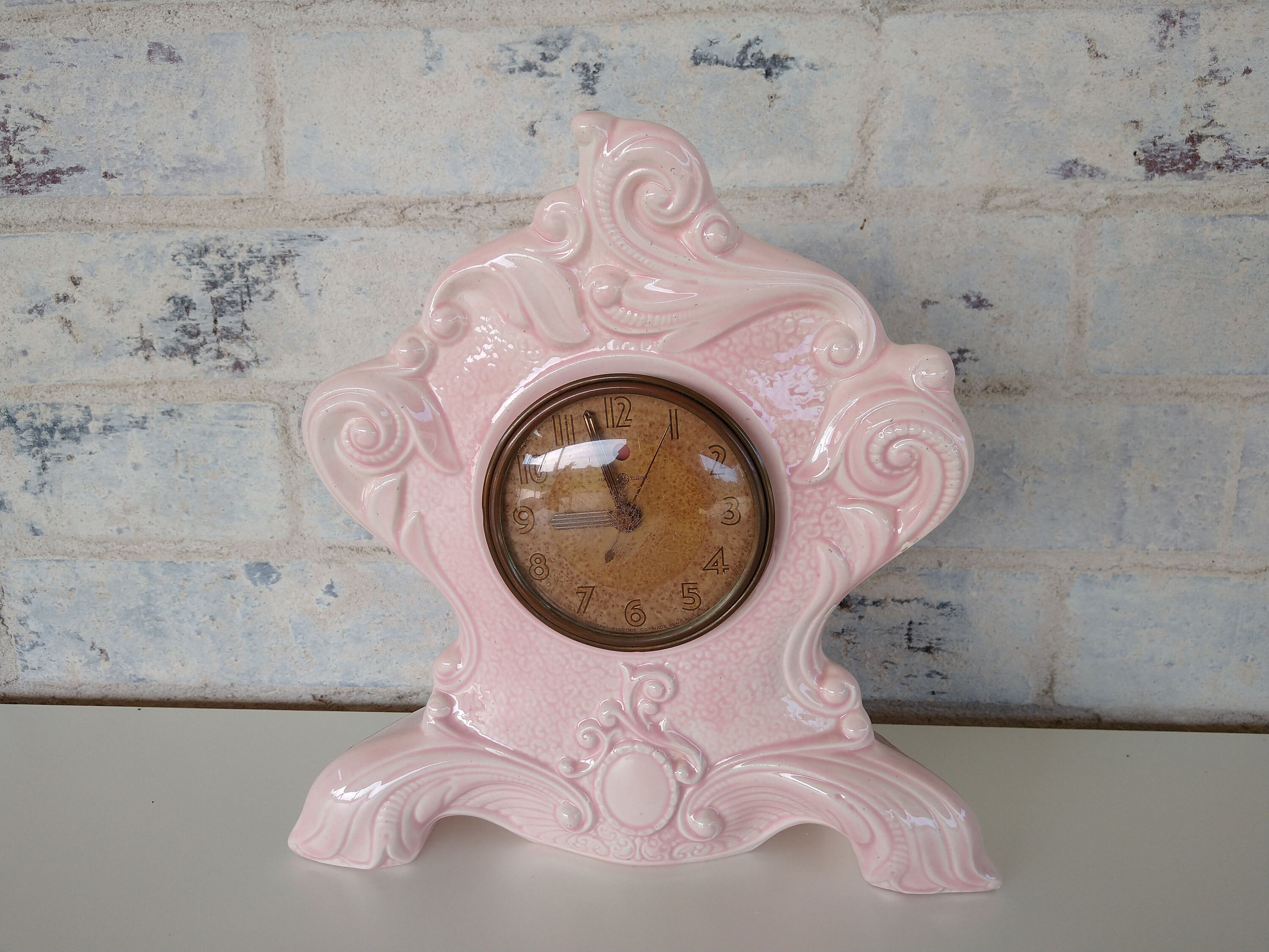 Vintage Holland Mold Pink Mantle Clock Large Mid-century - Etsy