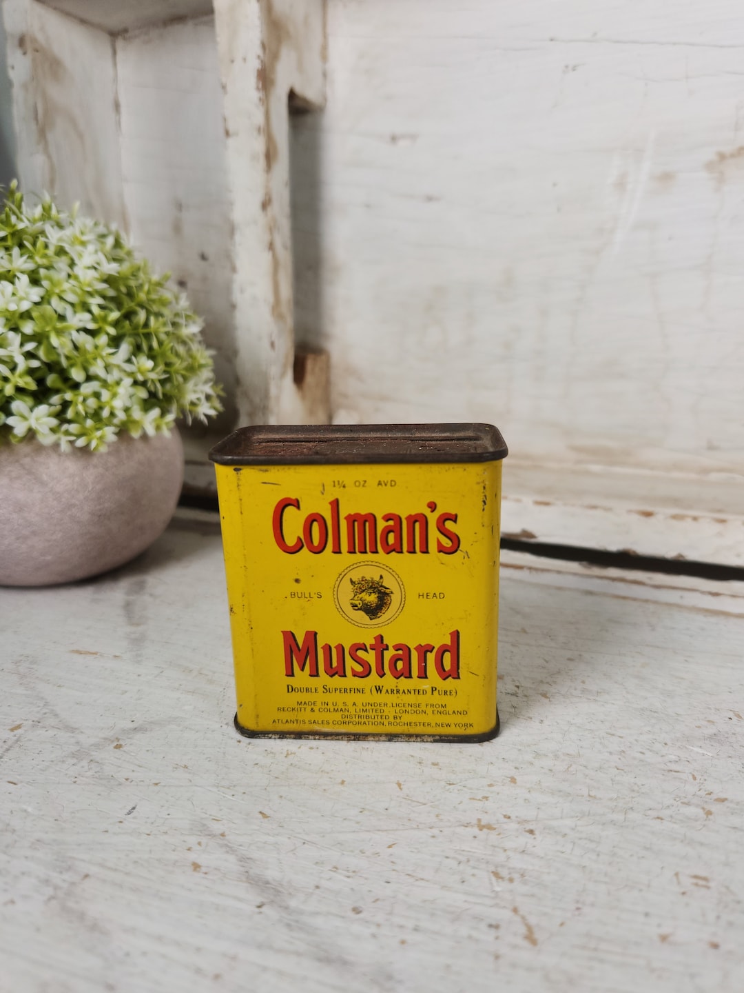 Vintage Colman's Mustard 1 1/4 Oz Yellow Tin, USA Made- VTG Metal Tins ...
