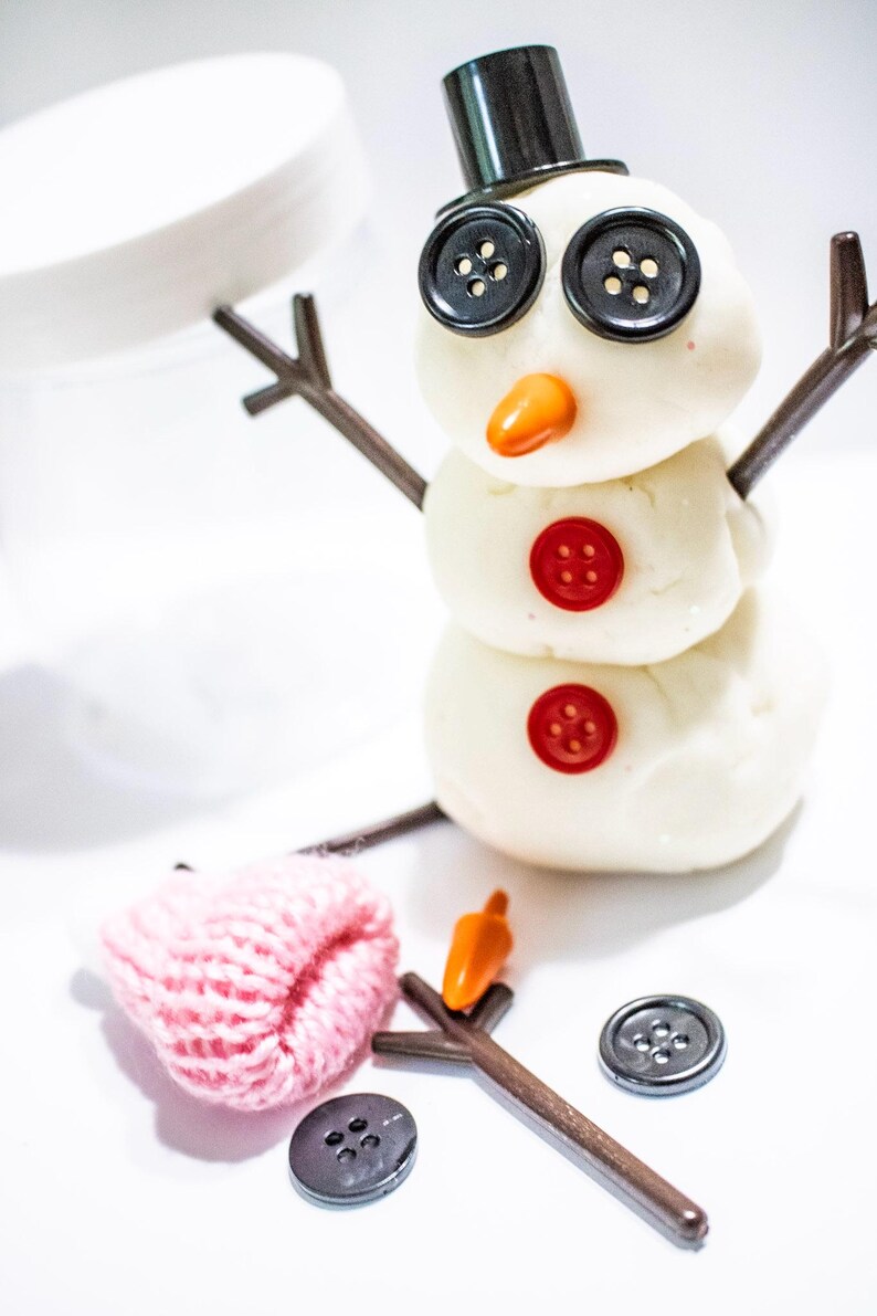 Snowman Play Dough Kit, Miniature Play Dough Kit, Snowman Sensory Kit ...