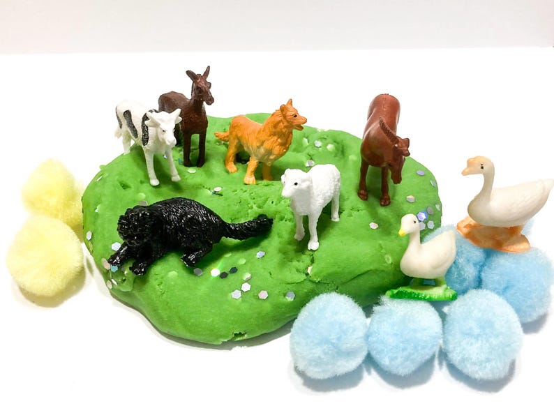 Farm Play Dough Kit, Miniature Play Dough Kit, Farm Sensory Kit, Farm ...