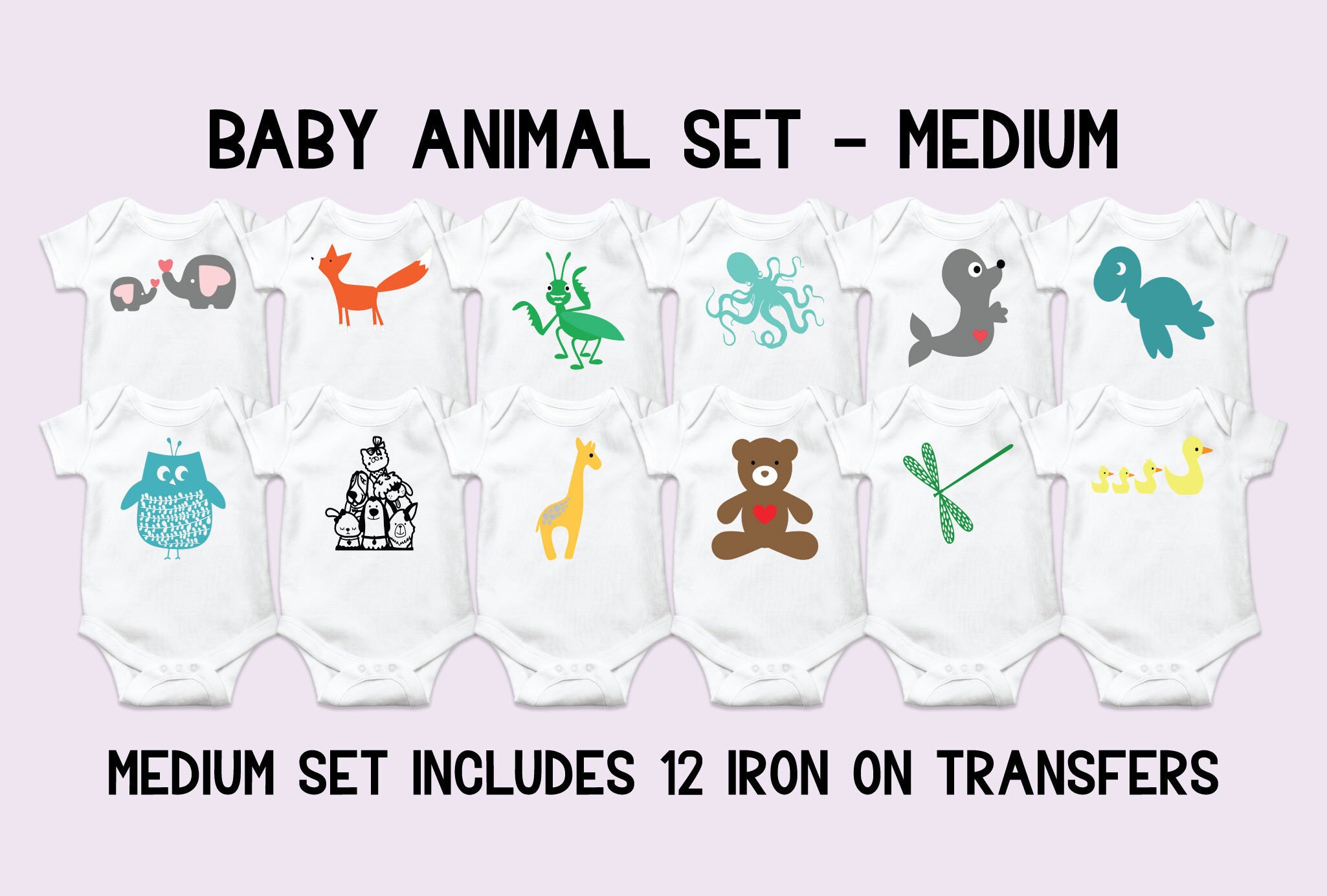 Baby Animal Onesie Decorating Kit Gender Neutral Onesie Decal - Etsy