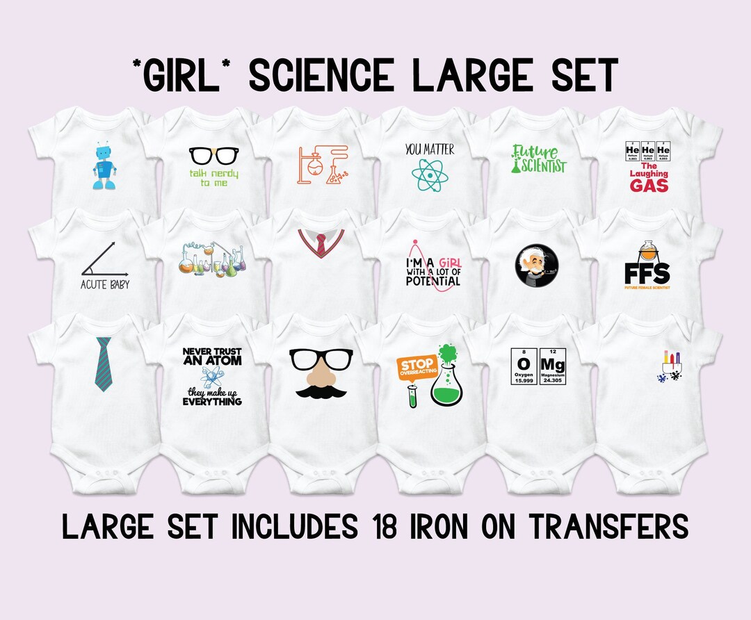 Girls Science Onesie® Decorating Kit, Smart Girl Onesie, Science Nerd ...