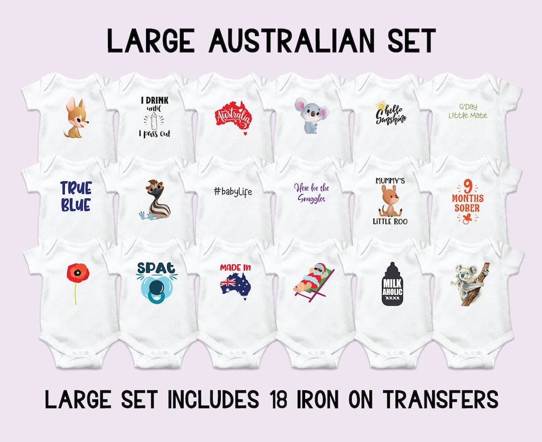Australian Baby Onesie Decorating Kit, Australia Baby Shower, Australia ...