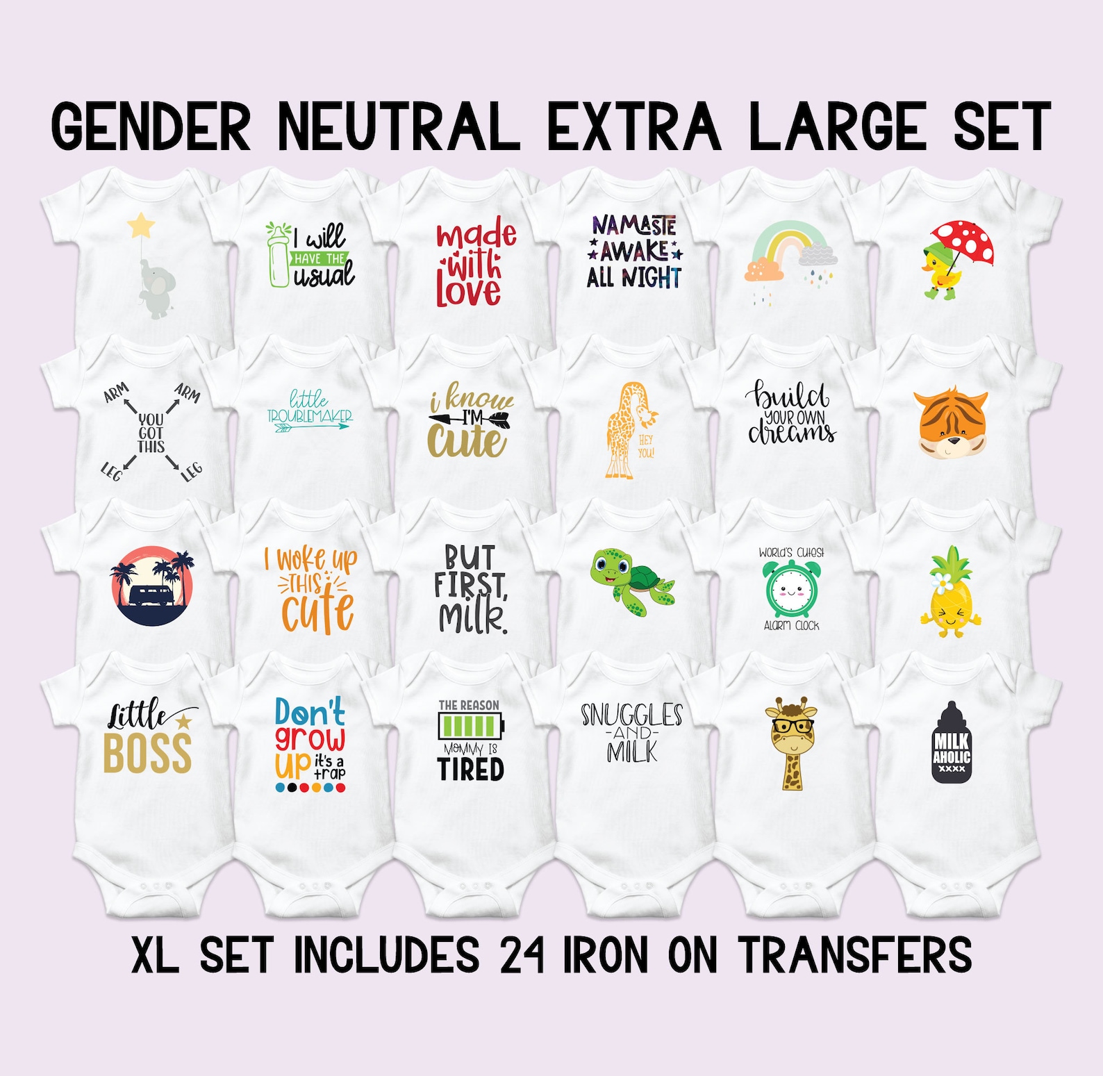 Gender Neutral Onesie Decorating Kit Gender Neutral Iron on - Etsy