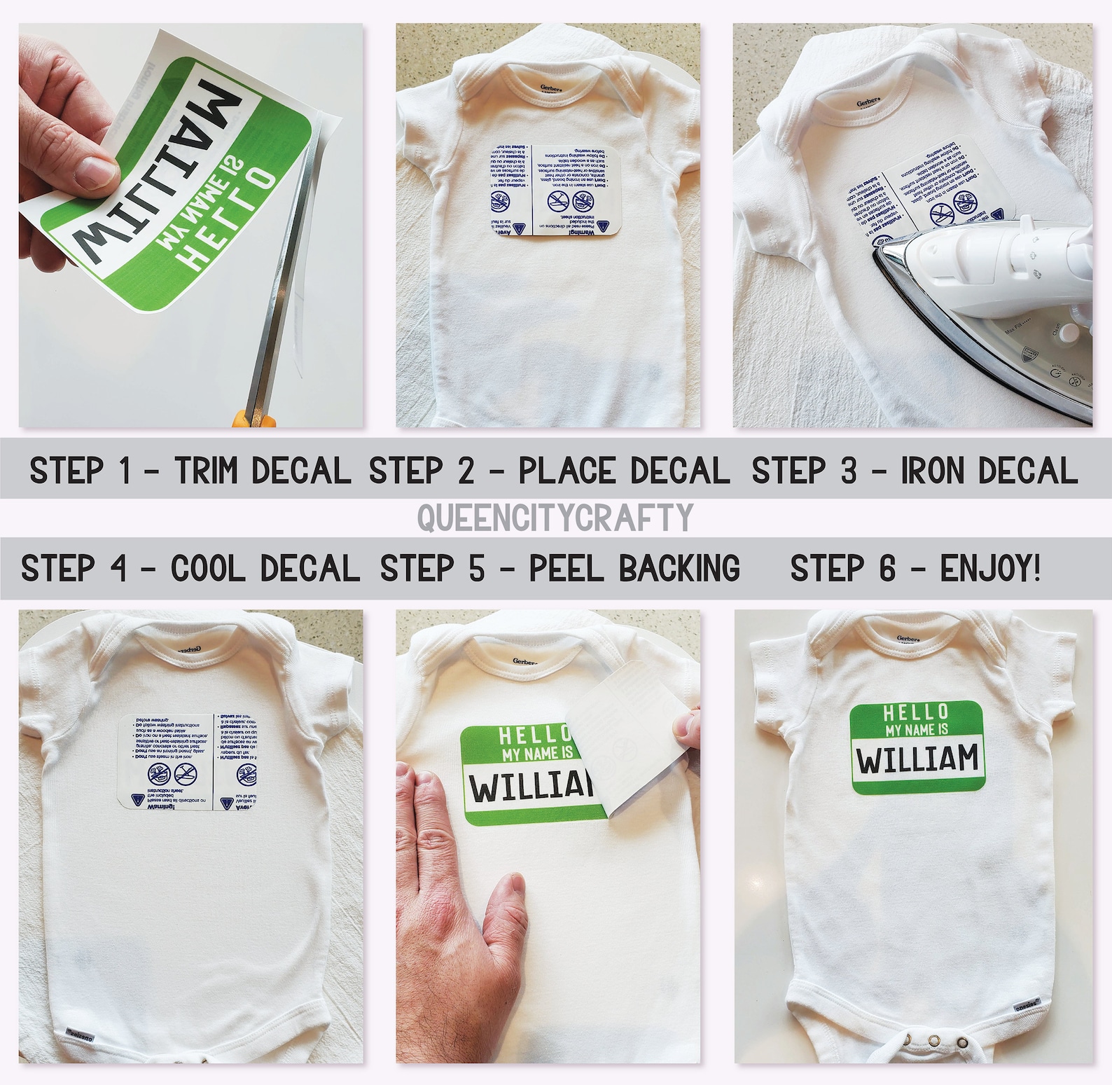 Funny Onesie Decorating Kit, Funny Iron on Transfers, Gender Neutral ...