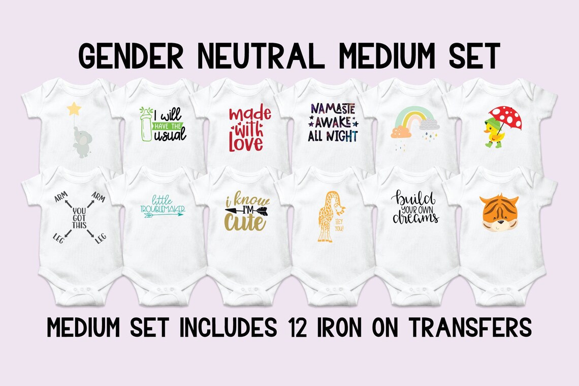 Gender Neutral Onesie Decorating Kit Gender Neutral Iron on - Etsy