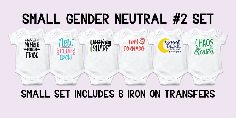 Gender Neutral Baby Iron-on Decals, Shower Activity Set - Etsy