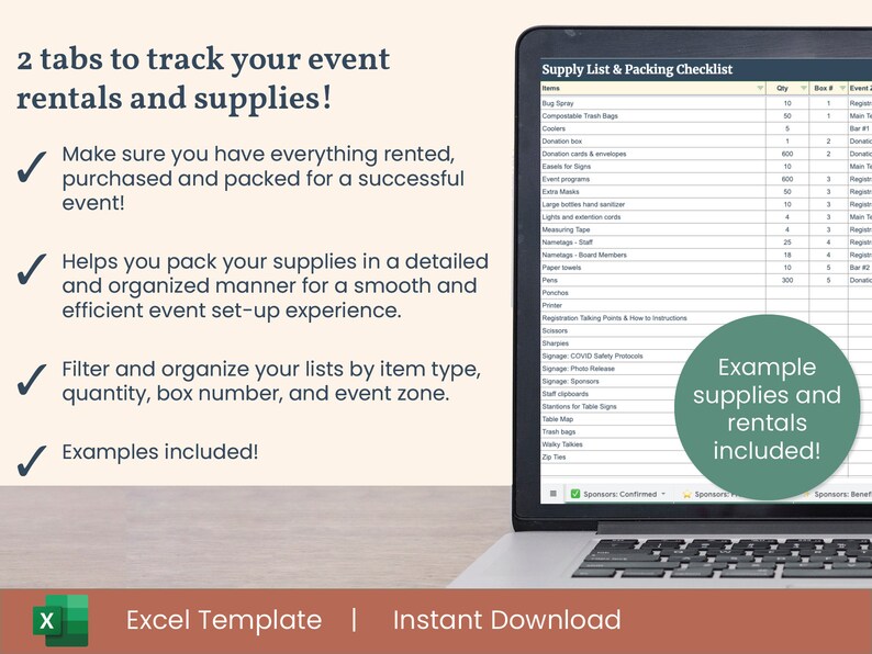 Nonprofit Event Planning Workbook | Exceltemplate | Instant Download - Etsy