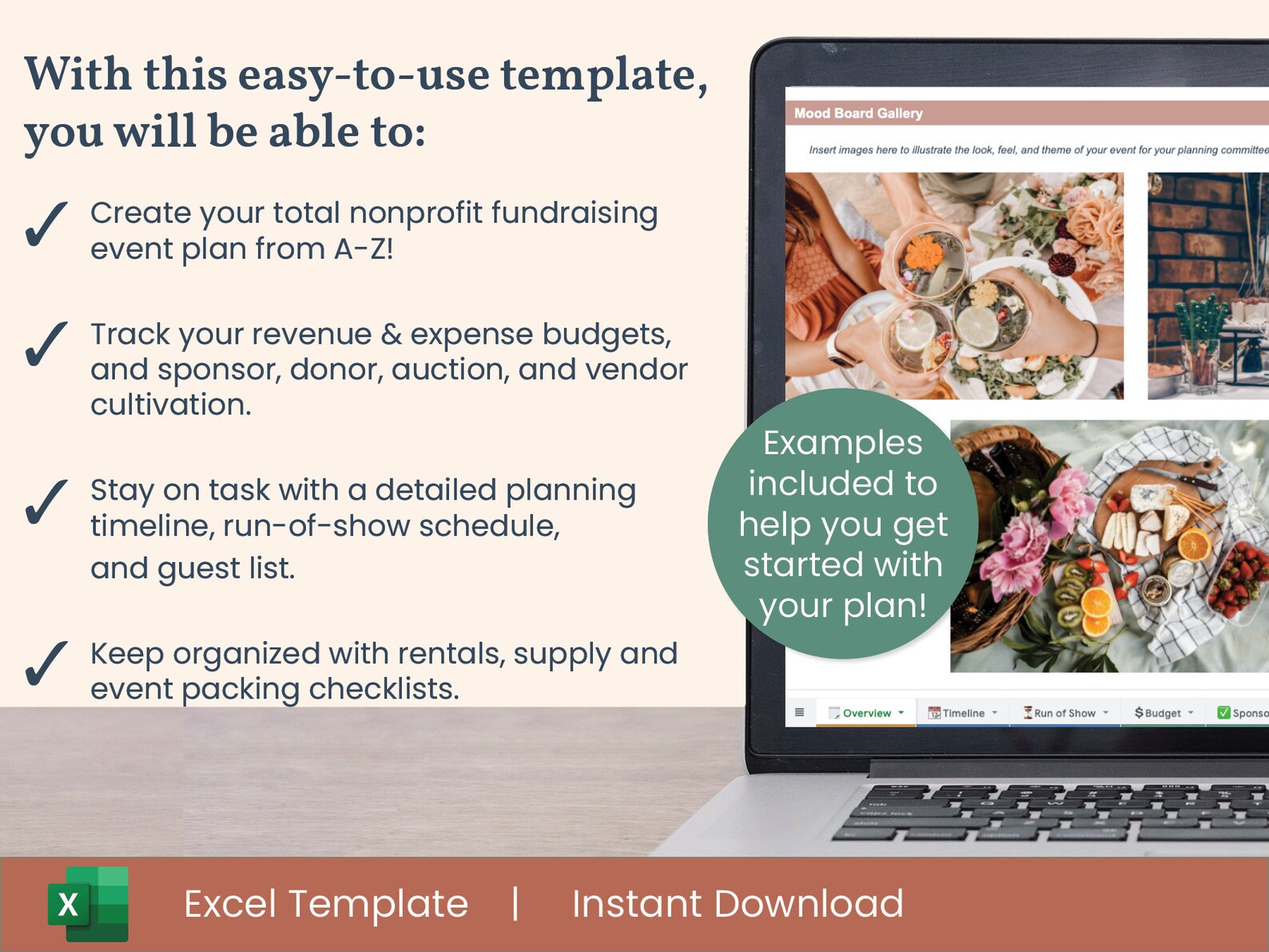 Nonprofit Event Planning Workbook | Exceltemplate | Instant Download - Etsy