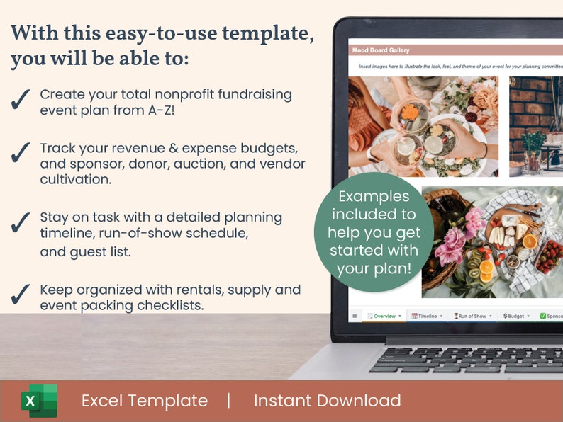 Nonprofit Event Planning Workbook | Exceltemplate | Instant Download - Etsy