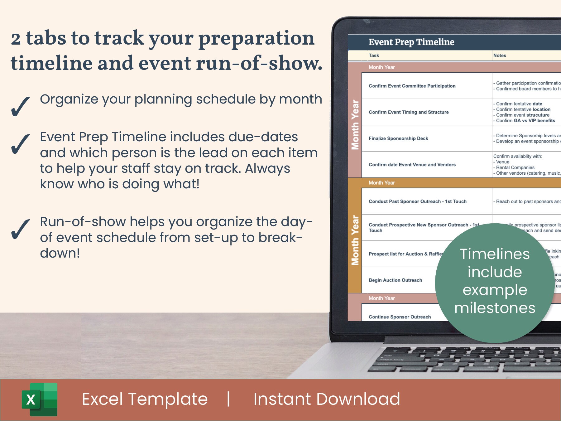 Nonprofit Event Planning Workbook | Exceltemplate | Instant Download - Etsy