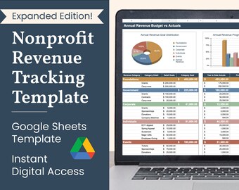 Nonprofit Revenue Tracking Template Google Sheets Template - Etsy