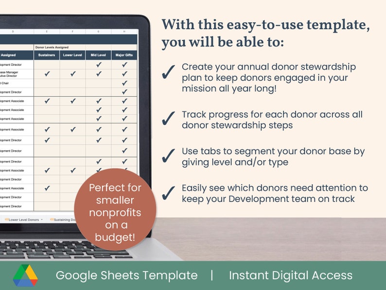 Nonprofit Donor Stewardship Plan & Tracking Template | Google Sheets ...