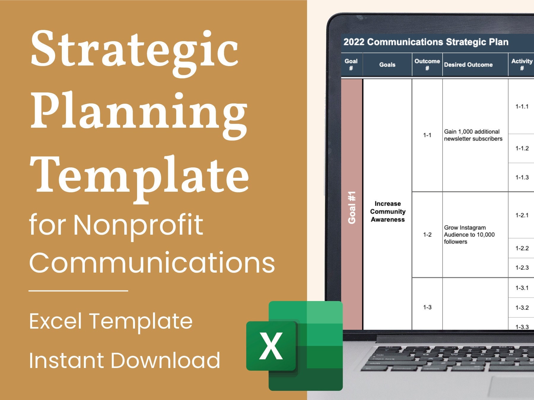 Nonprofit Communications Strategic Plan Content Planner Excel Template ...