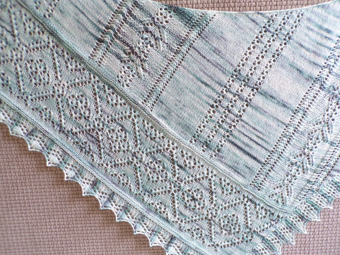 Hand Knit Lace Shawl - Etsy