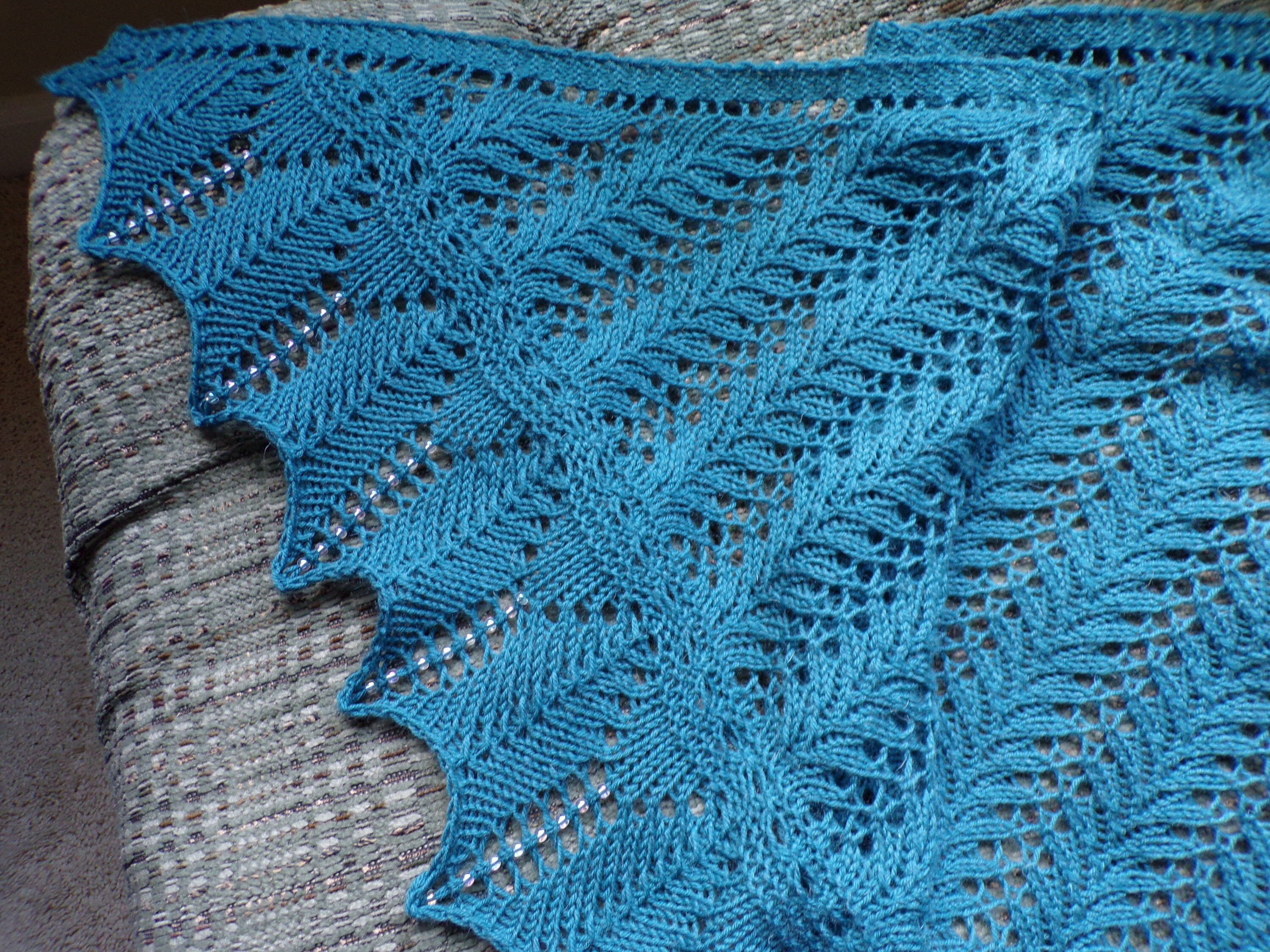 Hand Knit Lace Shawl - Etsy