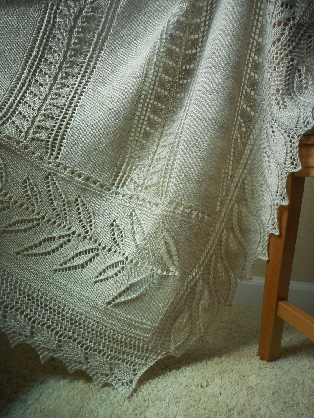 Knitting Pattern Lace Leaf Shawl Breeze - Etsy
