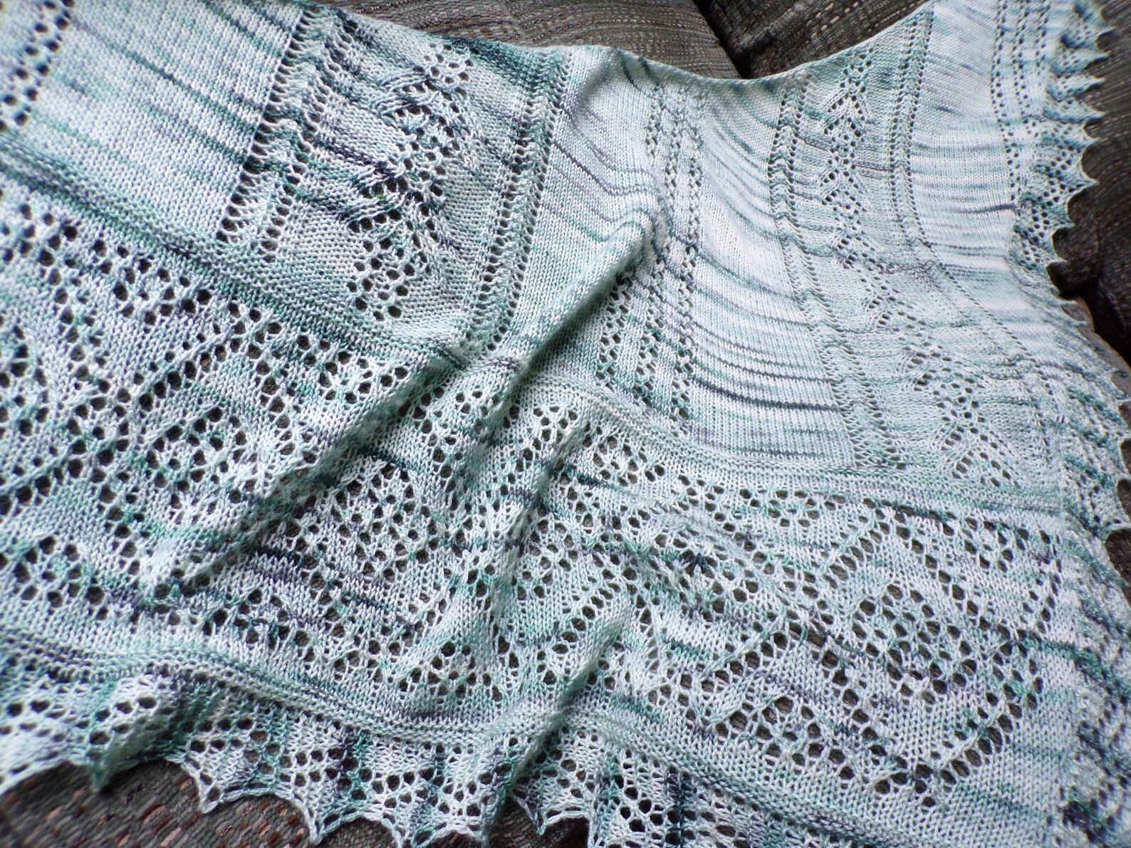 Hand Knit Lace Shawl - Etsy