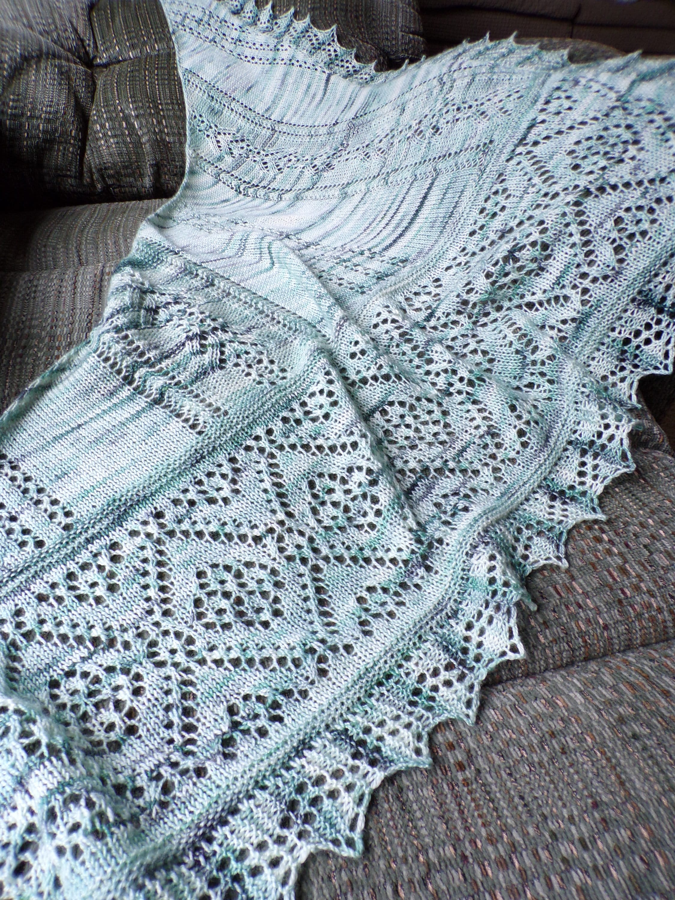Hand Knit Lace Shawl - Etsy