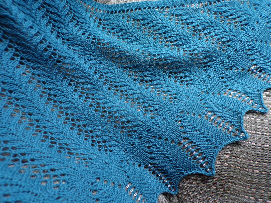 Hand Knit Lace Shawl - Etsy