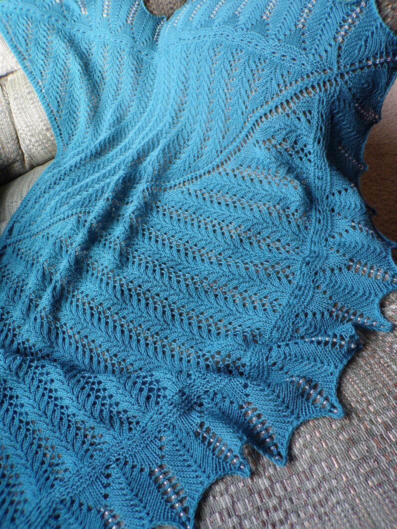 Hand Knit Lace Shawl - Etsy