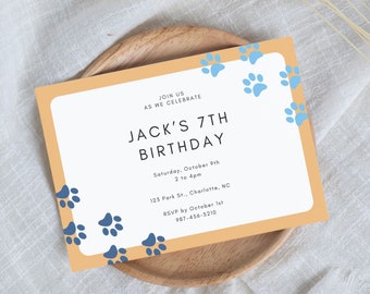 Simple Bluey Birthday Party Invitation Template Minimalist Design ...